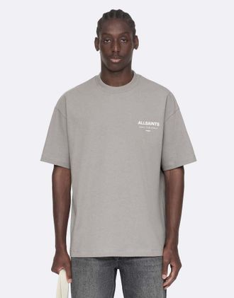AllSaints Underground t-shirt ras de cou &agrave; manches courtes en gris galet