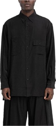 Yohji Yamamoto Homme, Chemises, Noir, Taille: XL Pocket Shirt