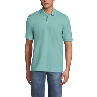 Lands End Komfort-Piqu&eacute;-Polo mit Stretch, Classic Fit, Herren, Gr&ouml;&szlig;e:48-50 regular, Blau, Baumwolle/Elasthan, by Lands End
