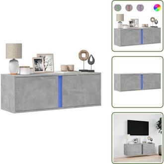 vidaXL Vidaxl - TV-Wandschrank mit LED-Beleuchtung Betongrau 100x31x35 cm - TV-Wandschrank - TV-Wandschr&auml;nke - TV-Schrank Wand - TV-Schrank Wandmontage
