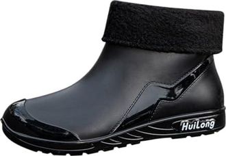 Generico Bottes de pluie pour femme, basses antid&eacute;rapantes, bottes de pluie pour femme, confortables chaudes, taille moyenne, en plein air, bottines, basses l&eacute;