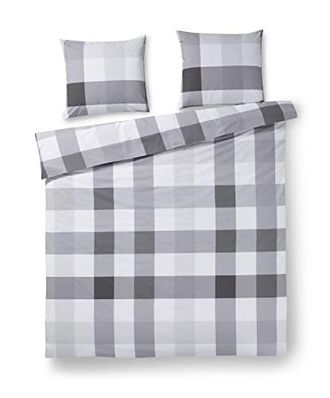 Papillon Perth Bettbezüge Grau, Baumwolle, 200 x 200/220 cm