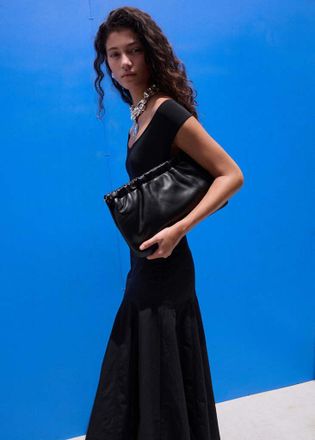 Mango Sac port&eacute; main cuir noir - Femme - Taille unique - MANGO