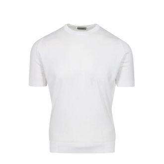 John Smedley Homme, Pulls, Blanc, Taille: M Ras de cou c&ocirc;tel&eacute;