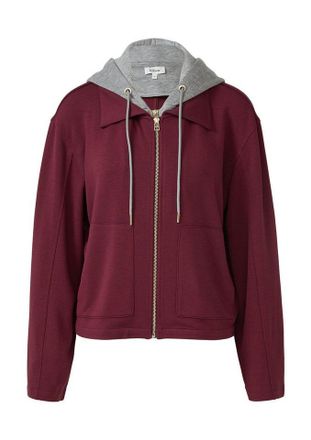 s.Oliver Sweatjacke Sweatshirt Scuba-Sweatjacke mit herausnehmbarem Einsatz