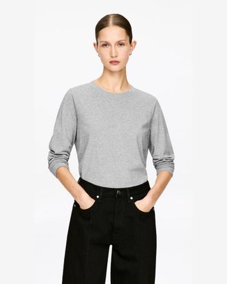 Arket IRIS Charakteristisches Langarm-T-Shirt -Grau