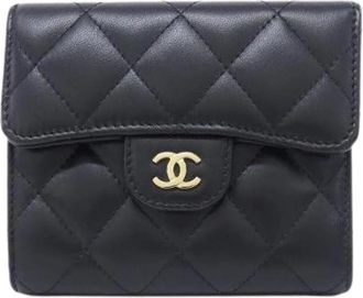 Chanel Pre-owned Portefeuille intemporel classique en agneau - Femme - Pre-owned - Noir - Taille: ONE Size