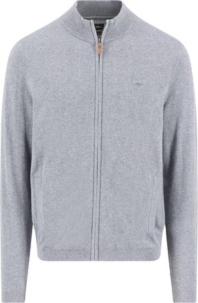 Fynch-Hatton Strickjacke aus Baumwoll-Kaschmir-Mix mit Stehkragen Steel/XL