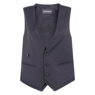 Ann Demeulemeester Gedrehte Verschlussweste mit Baumwolldetail - - Suits - Damen - Schwarzk - S