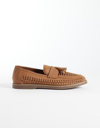 schuh Robbie - Gewebte Loafer in Hellbraun mit Quaste