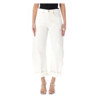 Frame Denim Femme, Jeans, Blanc, Taille: W27 Jean Bubble Taille Haute