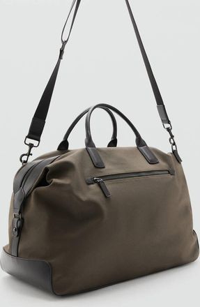 Mango Sac bowling d&eacute;tails en cuir kaki - Homme - Taille unique - MANGO MAN