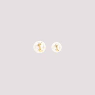 Saint Laurent Boucles Doreilles Perle Avec Monogramme