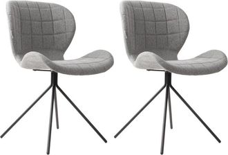 Zuiver Zuiver - Lot de 2 chaises vintage en tissu gris - omg