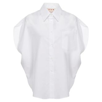 Marni Femme, Blouses et Chemises, Blanc, Taille: 34 FR Chemise Popeline &agrave; Manches Cape