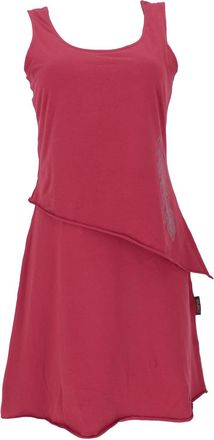 Guru Shop Minikleid aus Bio-Baumwolle im Lagenlook, &auml;rmelloses Boho Kleid mit Federdruck - Paprika, Damen, Size:XL