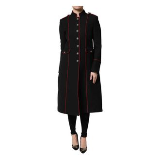 Dolce & Gabbana Schwarzer Woll Trenchcoat Jacke - - Coats - Damen - Schwarzk - XS