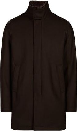 Herno Veste droite col montant en laine m&eacute;lang&eacute;e