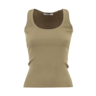 Max Mara Mxmghiro Ribbed Tank Top - - Tops - Damen - Gr&uuml;n - M