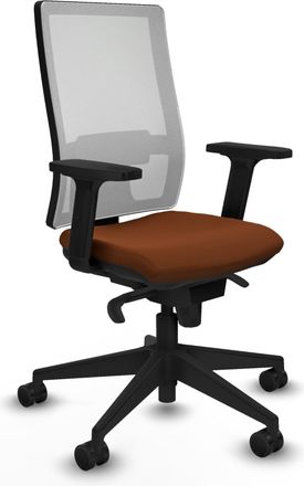 Piqueras y Crespo Ergonomischer Stuhl aus Netzgewebe mit 2D-Armen, h&ouml;henverstellbare Lendenwirbelst&uuml;tze, mit 5 Positionen und eingespritztem Schaum. Mit Rollen von 65 m