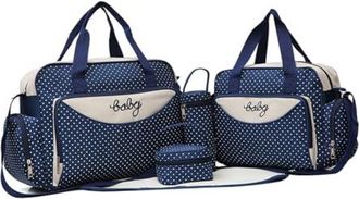 BESTONZON Paquet Multifonction pour Maman Grand Cabas à Pois Bleu 5 Pièces Paquet à Main et Bandoulière Grosse Capacité Léger et Polyvalent pour Sorties Travail