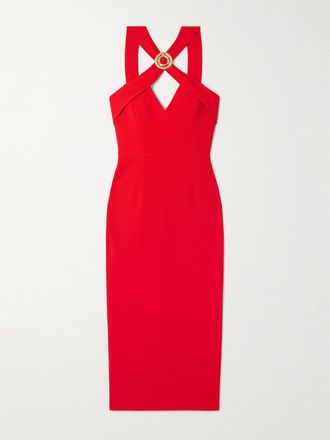 Rebecca Vallance Cameron Midikleid Aus Crêpe Mit Verzierung - Rot