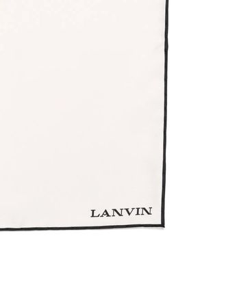 Lanvin foulard fin &agrave; plaque logo - Tons neutres