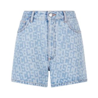 GCDS Monogram Denim Shorts - - Shorts - Damen - Blau - W26