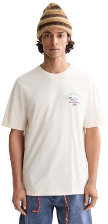 Scotch & Soda Herren-T-Shirt, Normale Passform, vorne und hinten, Eggnog 100, S