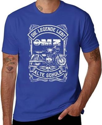 Generic Alte Schule MZ M&auml;nner und Herren T-Shirt | DDR Motorrad Nostalgie Moped Ossi, Style bleu, 6XL