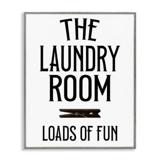 Stupell Industries Loads Of Fun Wäscheklammer, gerahmt, Giclée-Kunst, Design von Kim Allen, 76,2 x 61 cm, Grau