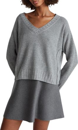 Benetton Damen Maglia Scollo V M/L 126wd402z Pullover, grau, XL