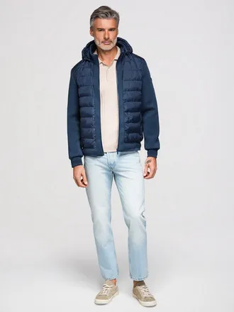 Ombre Steppjacke Gestepptes Bomberjacke mit Kapuze und Strick&auml;rmeln