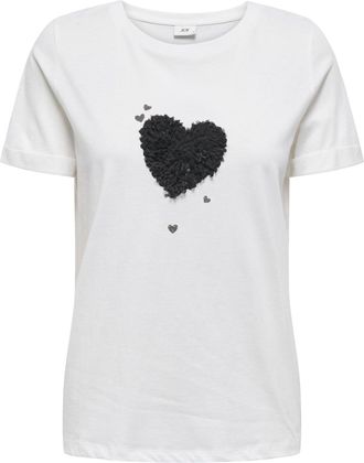 Jacqueline de Yong JdY Damen Jdykitty S/S Print Top JRS, Cloud Dancer, Large