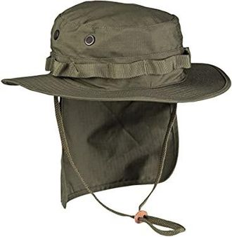 Mil-Tec Chapeau Boonie britannique avec cache-nuque, chapeau safari, chapeau tropical, différents modèles - Vert - XX-Large
