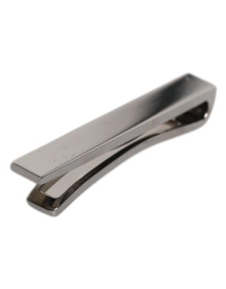 Dolce & Gabbana Mens Black Tone Brass Logo Branded Tie Clip Bar