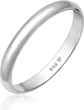 Elli Ringe - Ring Basic Bandring Hochzeit Trauring 585 Weißgold - Gr. 54 MM - in Weiß - für Damen