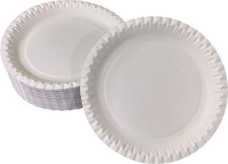 Wimex 100 Flache Pappteller weiß rund Durchmesser 18 cm