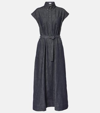 Brunello Cucinelli Robe longue en jean