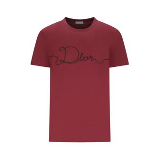 Dior T-Shirt 68cm mit Schleifenstickerei - - Tops - Herren - Rot - M