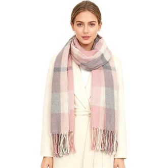 Miss Lulu Oak & Tea &Eacute;charpe Dhiver Chaude pour Femme Motif Tartan Toucher Cachemire Cadeau Femmes