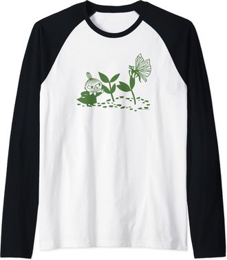 Moomin Mumin Little My Nature Szene, gr&uuml;ner Druck Raglan
