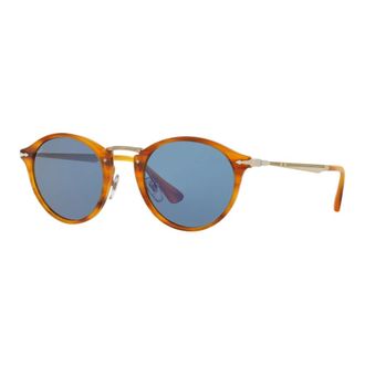 Persol Homme, Accessoires, Brun, Taille: 51 MM Lunettes de soleil &agrave; rayures marron/gris cristal bleu