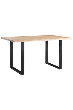 Linea Natura Esstisch, Schwarz, Akazie, Holz, Akazie, Hartholz, rechteckig, U-Form, 90x76x160 cm, in verschiedenen Gr&ouml;&szlig;en erh&auml;ltlich, schnell aufzubauende und stab