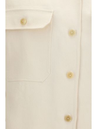 Umit Benan Womens Overshirt Luisa Linen Cream Shirt