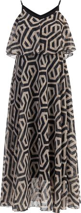 Faina Maxikleid Damen schwarz/beige