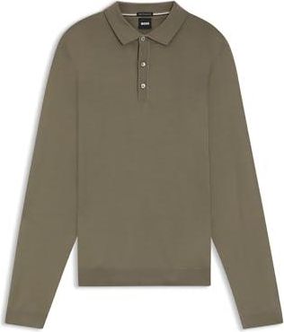 BOSS Hommes Lancione Pull Regular Fit en Laine Vierge avec col Polo