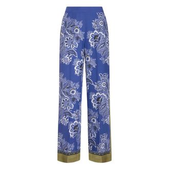 Etro Blaue Seiden-Freizeithose - - Trousers - Damen - Blau - S