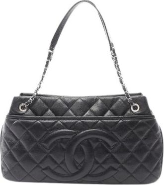 Chanel Sac cabas Matelass&eacute; en cuir de veau grain&eacute; Pre-owned - Femme - Pre-owned - Noir - Taille: ONE Size