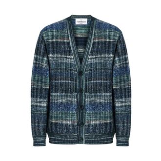 Missoni Wollmischungs-Karo-Strickjacke mit Seitentaschen - - Knitwear - Herren - Blau - M